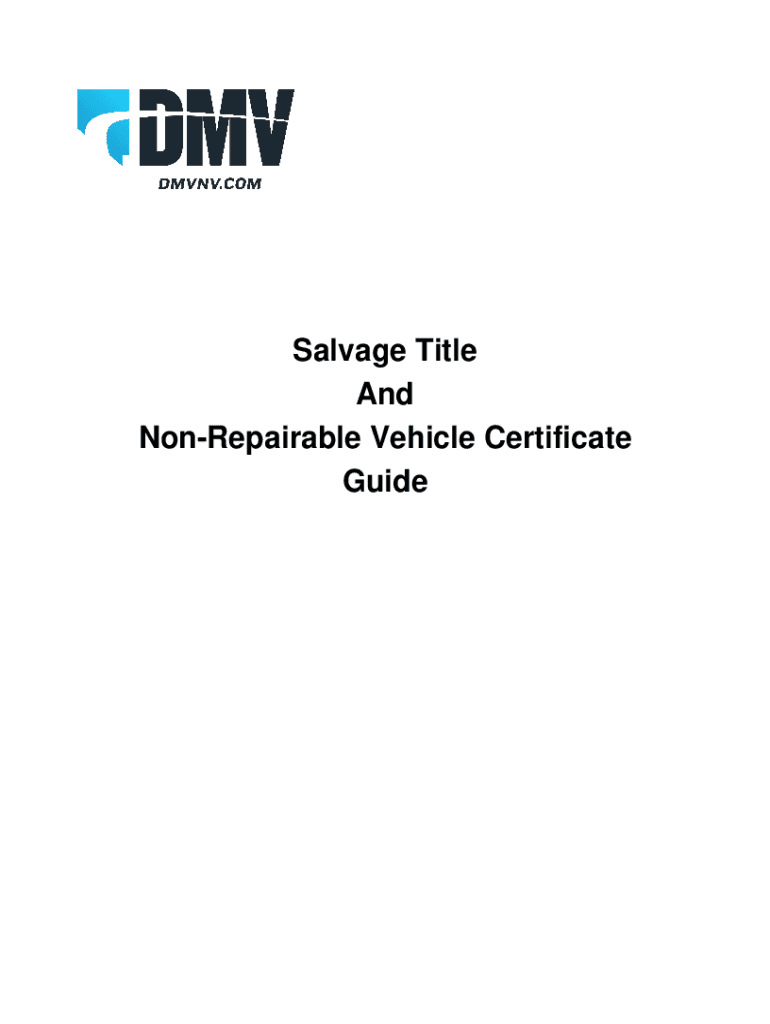 Fillable Online Salvage Title And Non-Repairable Vehicle Certificate ...
