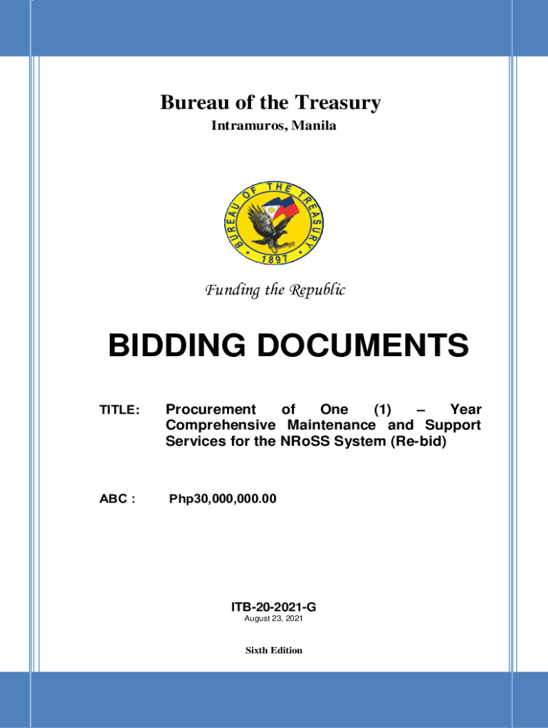 Fillable Online www.treasury.gov.ph wp-content uploadsBIDDING DOCUMENTS ...