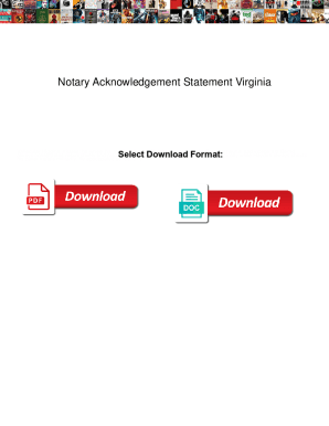 Fillable Online Notary Acknowledgement Statement Virginia. Notary ...