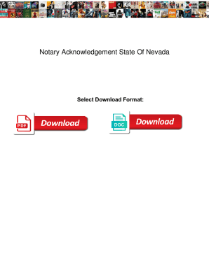 Fillable Online Notary Acknowledgement State Of Nevada. Notary ...