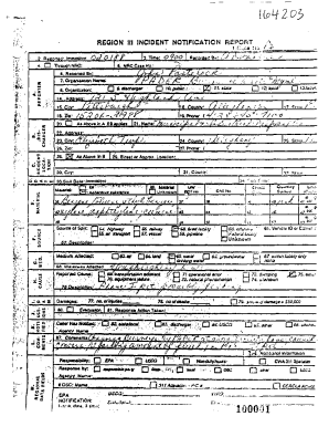 Fillable Online REGION 111 INCIDENT NOTIFICATION REPORT .1 diau1VNO (-n ...
