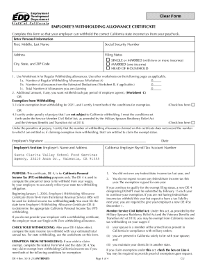 Fillable Online de4.pdf - Clear Form EMPLOYEEu2019S WITHHOLDING ...