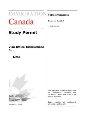 Fillable Online Document Checklist Study Permit Canada Fax Email Print ...