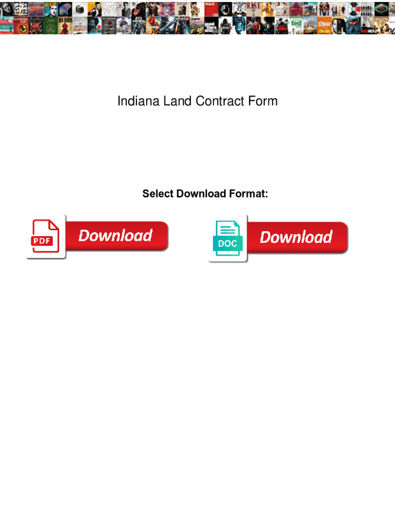 Fillable Online Indiana Land Contract Form. Indiana Land Contract Form ...