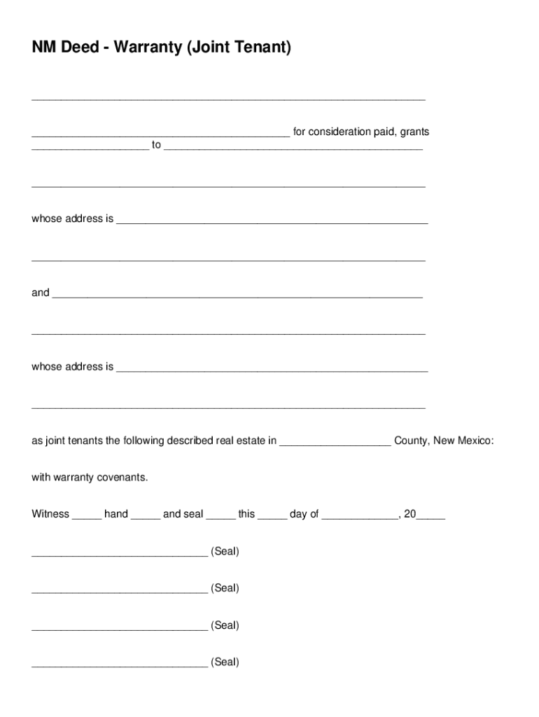 Fillable Online NEW MEXICO GENERAL WARRANTY DEED - Deed Forms Fax Email ...