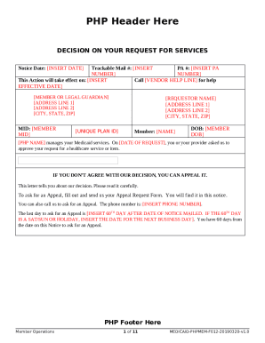 Notice to Reduce, Suspend or Stop Services Doc Template | pdfFiller
