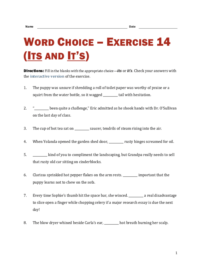 Fillable Online Word Choice Exercise 6 Who And Whom Answers - Fill ...