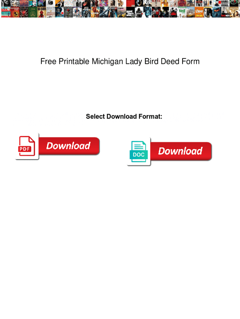 Fillable Online Free Printable Michigan Lady Bird Deed Form. Free ...