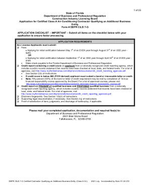 Fillable Online DBPR CILB 7-B - Certified Contractor Qualify Additional ...