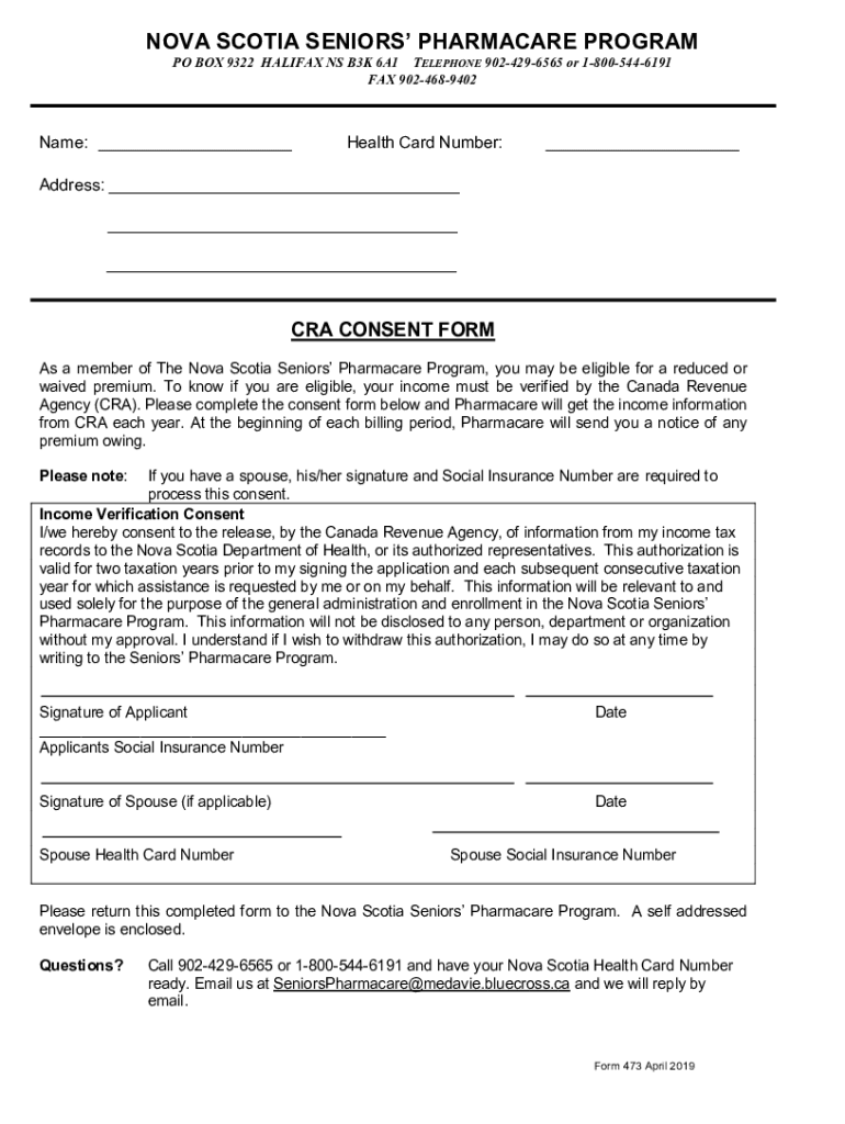 Fillable Online Pharmacare Application Form Nova Scotia - Fill and Sign ...