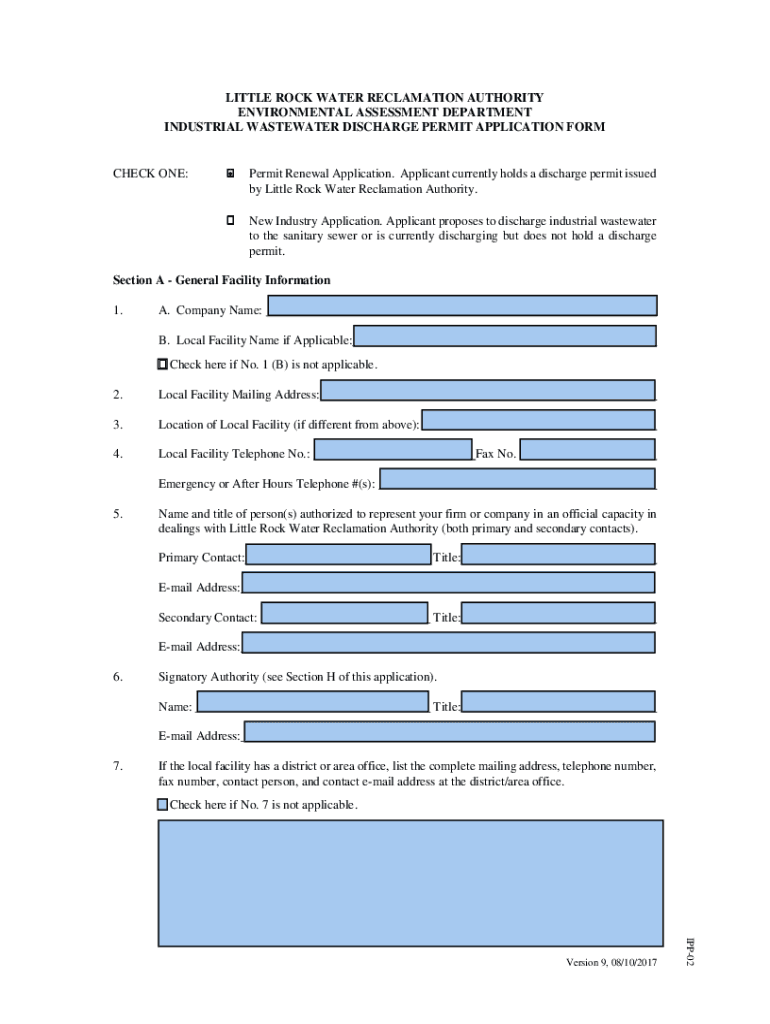 Fillable Online IPP-02 - Permit Application. Ind. Wastewater Discharge ...