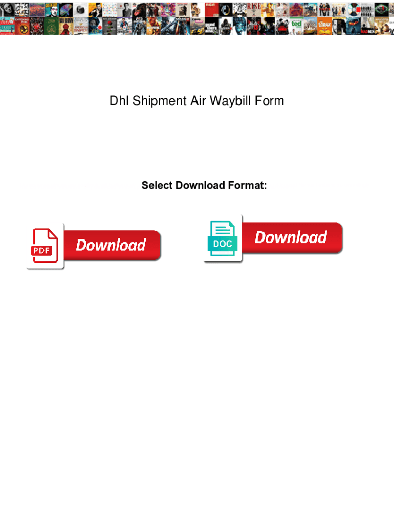 Fillable Online Dhl Shipment Air Waybill Form. Dhl Shipment Air Waybill ...