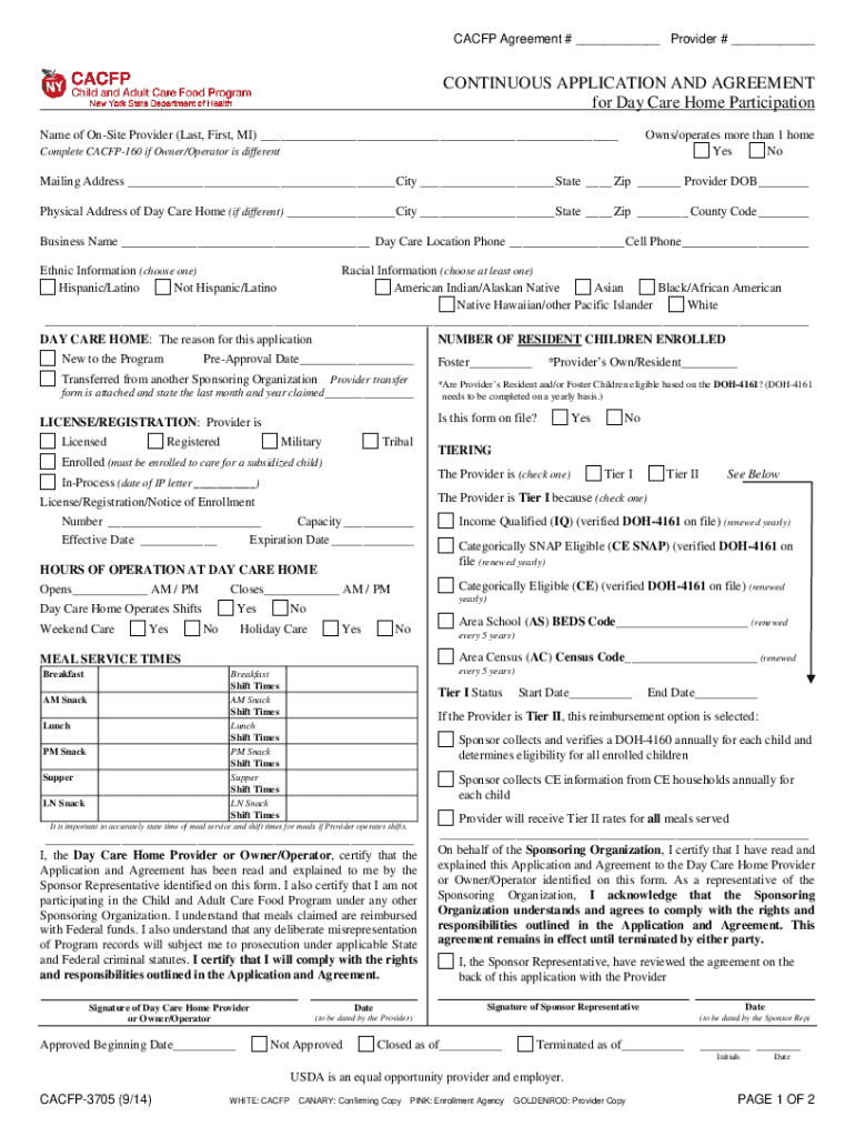 Fillable Online CACFP Permanet Agreement/Policy Statement Fax Email ...