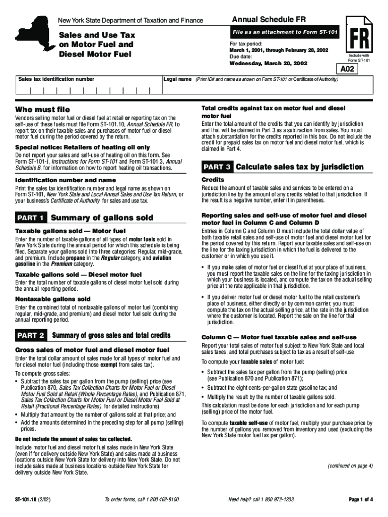 Fillable Online Annual filer forms (ST-101 series) - Government of New ...