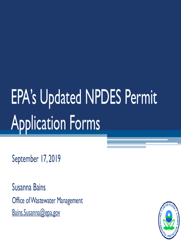 Fillable Online Webinar 1Overview. Overview of EPAs NPDES Permit ...