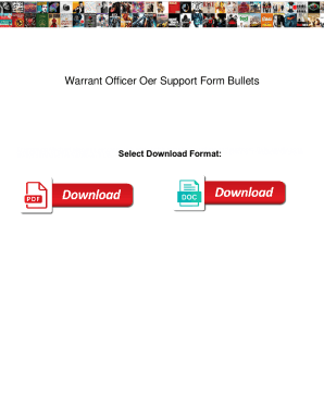 Fillable Online Warrant Officer Oer Support Form Bullets. Warrant ...
