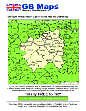 Fillable Online SW South West London 4-Digit Postcode Area and District ...