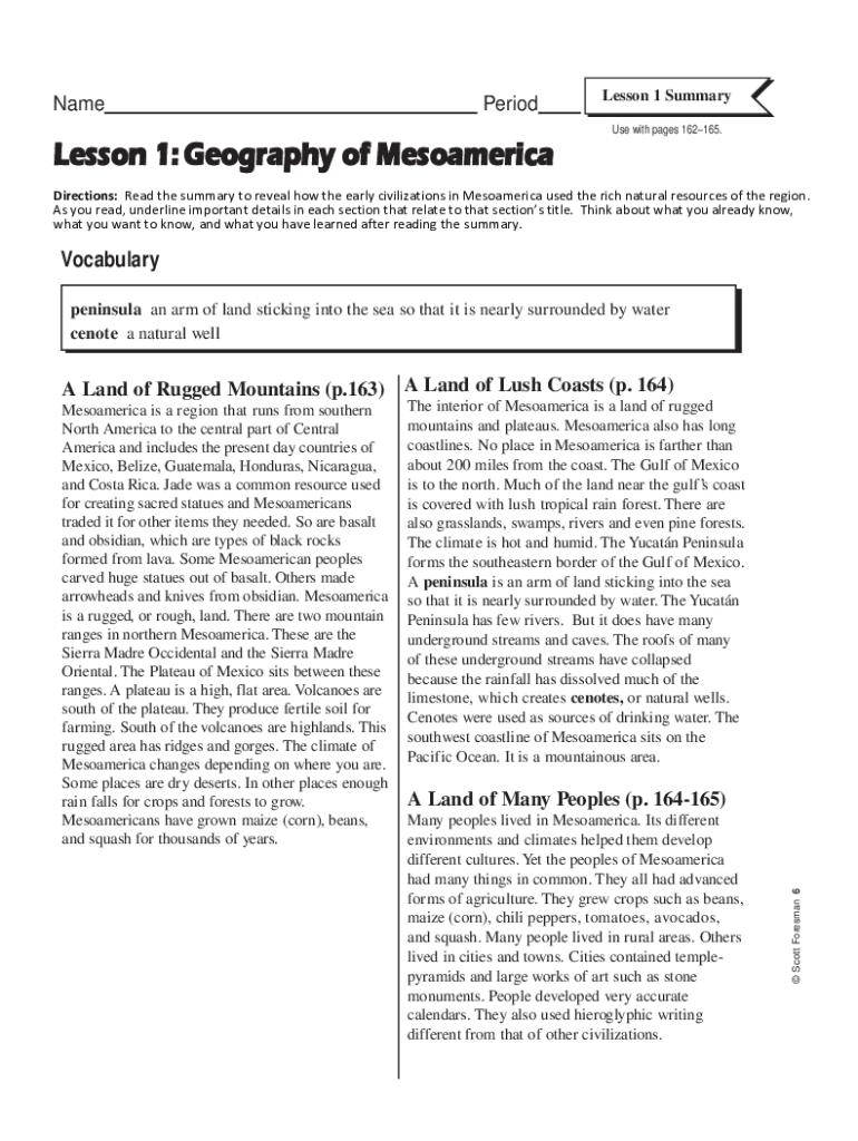 Fillable Online Lesson 1. Scott Foresman Social Studies Fax Email Print ...