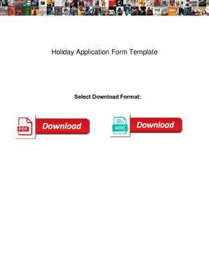 Fillable Online Holiday Application Form Template. Holiday Application ...