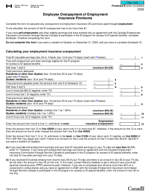 Fillable Online Employee Overpayment of Employment Insurance Premiums ...