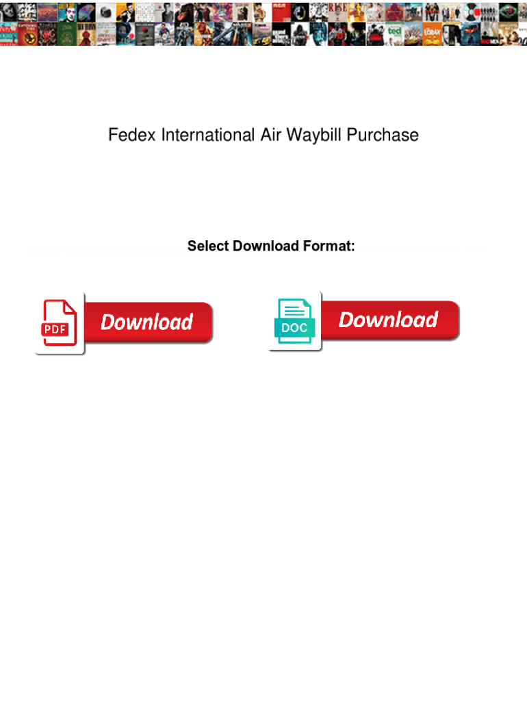 Fillable Online Fedex International Air Waybill Purchase. Fedex ...