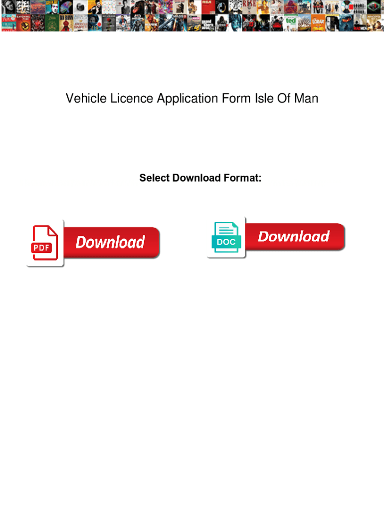 Vehicle Licence Application Form Isle of Man - Blank Fillable Template ...