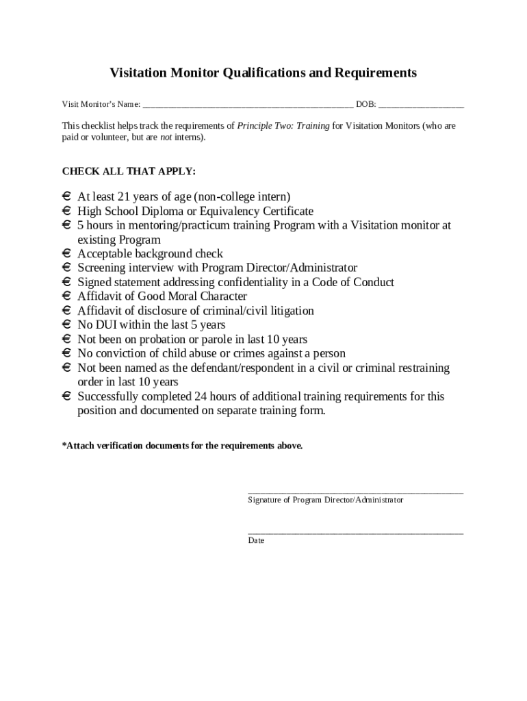 Supervised Visitation Monitors A - familyvio csw fsu Doc Template ...