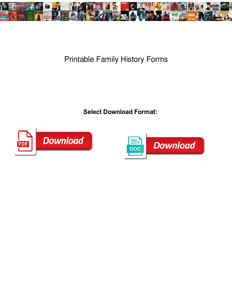 Fillable Online Printable Family History Forms. Printable Family ...