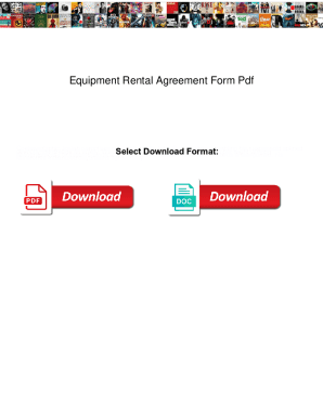 Fillable Online Equipment Rental Agreement Form Pdf. Equipment Rental ...