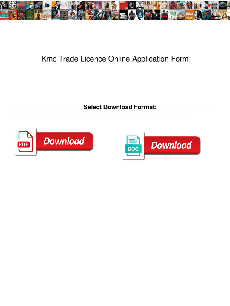 Fillable Online Kmc Trade Licence Online Application Form. Kmc Trade Licence Online Application ...