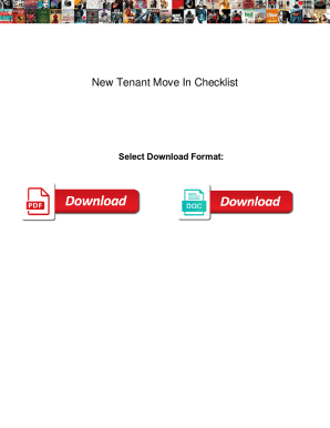 Fillable Online New Tenant Move In Checklist. New Tenant Move In ...