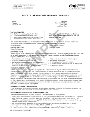 Fillable Online Address SAMPLE - Employment Development Department Fax ...