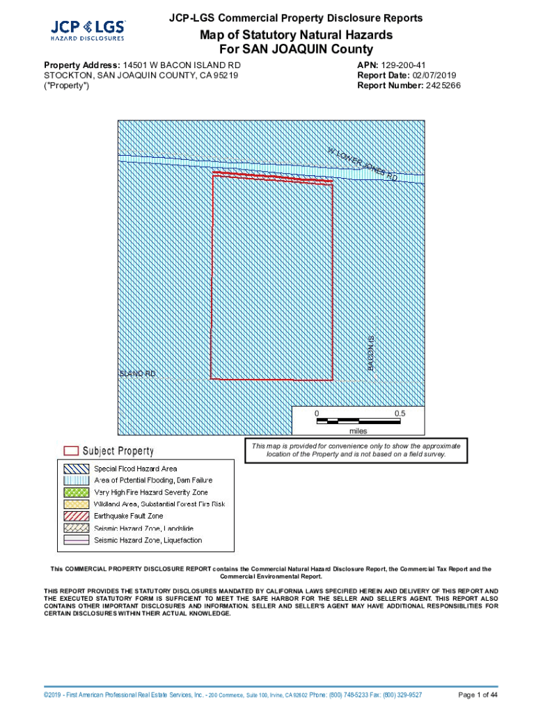 Fillable Online JCP-LGS Commercial Property Disclosure Reports Map of ...