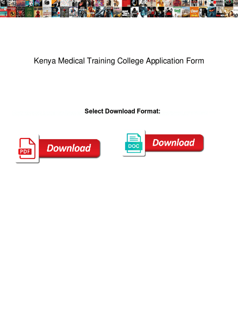 Fillable Online Kenya Medical Training College Application Form. Kenya ...