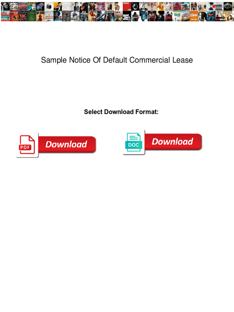 Fillable Online Sample Notice Of Default Commercial Lease. Sample ...