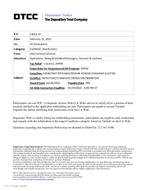 Fillable Online Important Notice Fixed Income Clearing Corporation ...