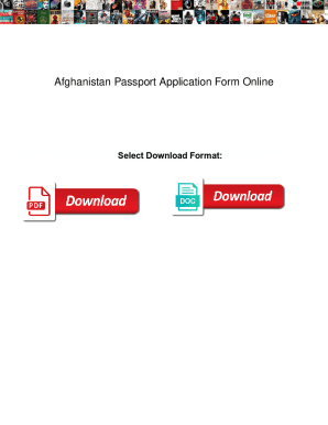 Fillable Online Afghanistan Passport Application Form Online ...