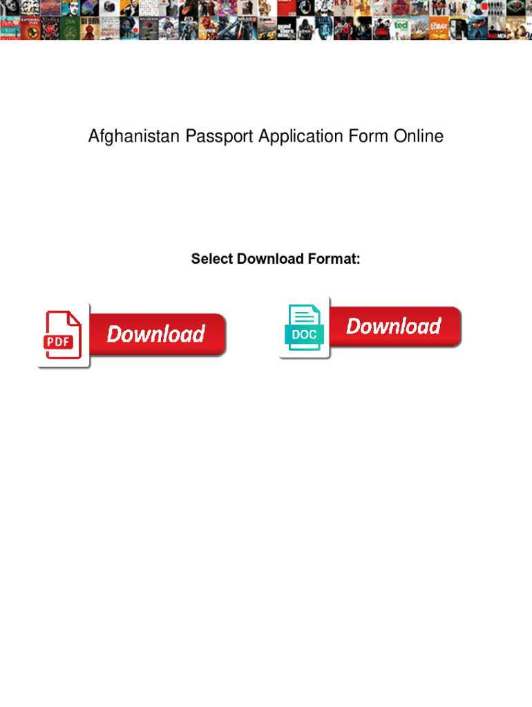 Afghanistan Passport Application Form - Fill Online, Printable ...