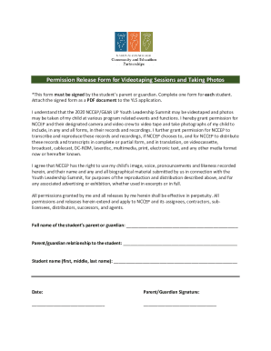 Fillable Online Consent Form For Videotaping Template Fax Email Print ...