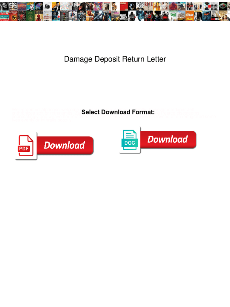Fillable Online Damage Deposit Return Letter. Damage Deposit Return ...