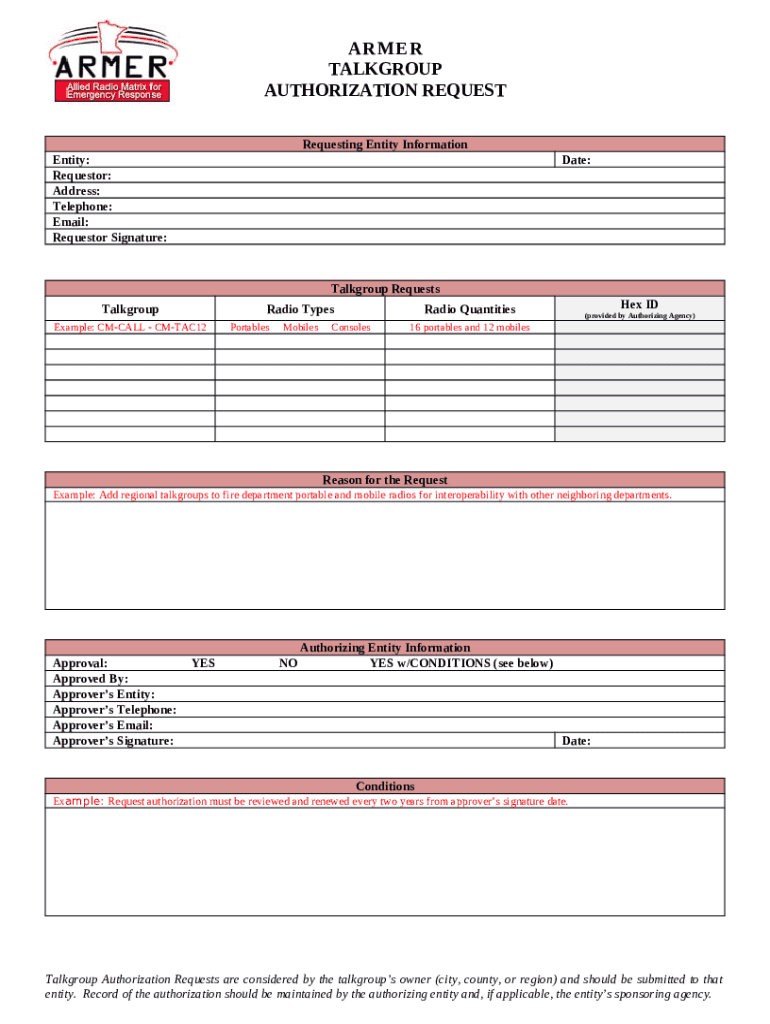 dps.mn.govdivisionsecnARMER Talkgroup Permission Request -- v3 - dps mn ...