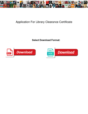 Fillable Online Application For Library Clearance Certificate ...