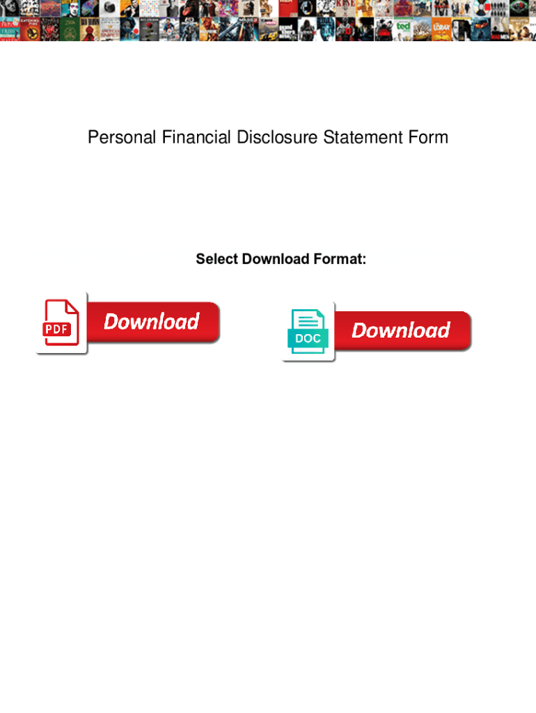 Fillable Online Personal Financial Disclosure Statement Form. Personal ...