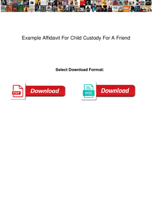 Fillable Online Example Affidavit For Child Custody For A Friend Fax ...