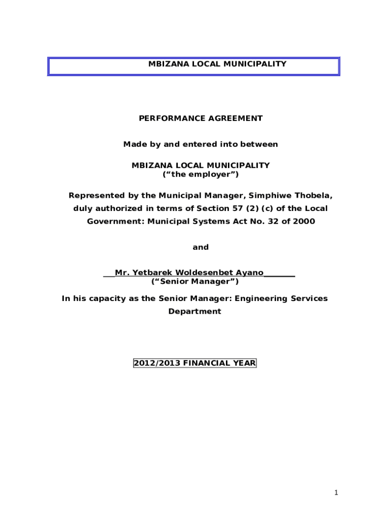 Q1 Perance Analysis Report - Mbizana Local Municipality Doc Template | pdfFiller