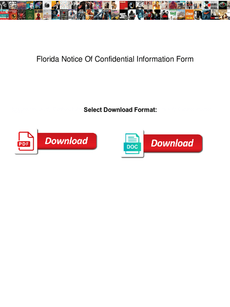 Fillable Online Florida Notice Of Confidential Information Form ...