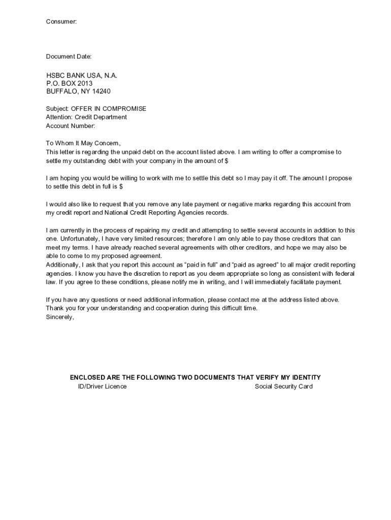 Offer In Compromise Letter Template Fill Online Printable Fillable Offer In Compromise Letter Template Fill Online Printable Fillable