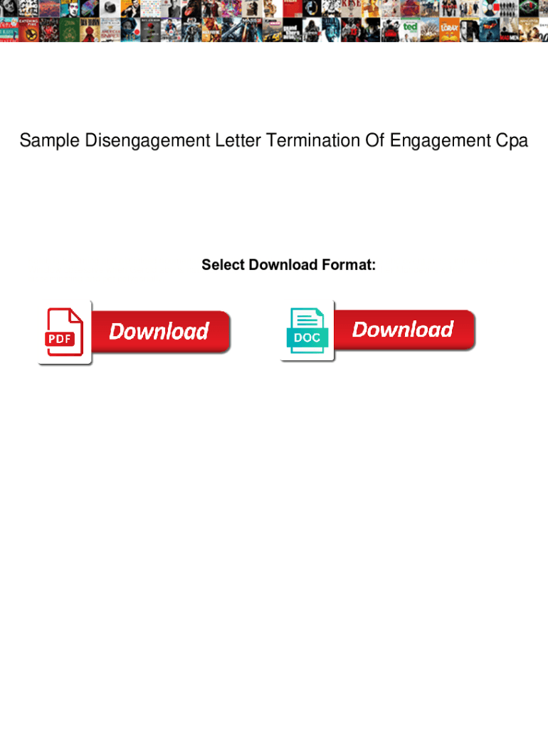 Fillable Online Sample Disengagement Letter Termination Of Engagement ...