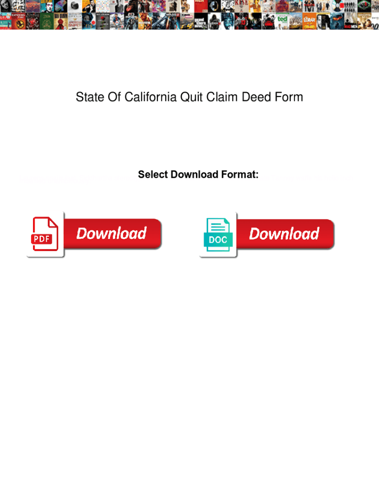 Fillable Online State Of California Quit Claim Deed Form. State Of ...