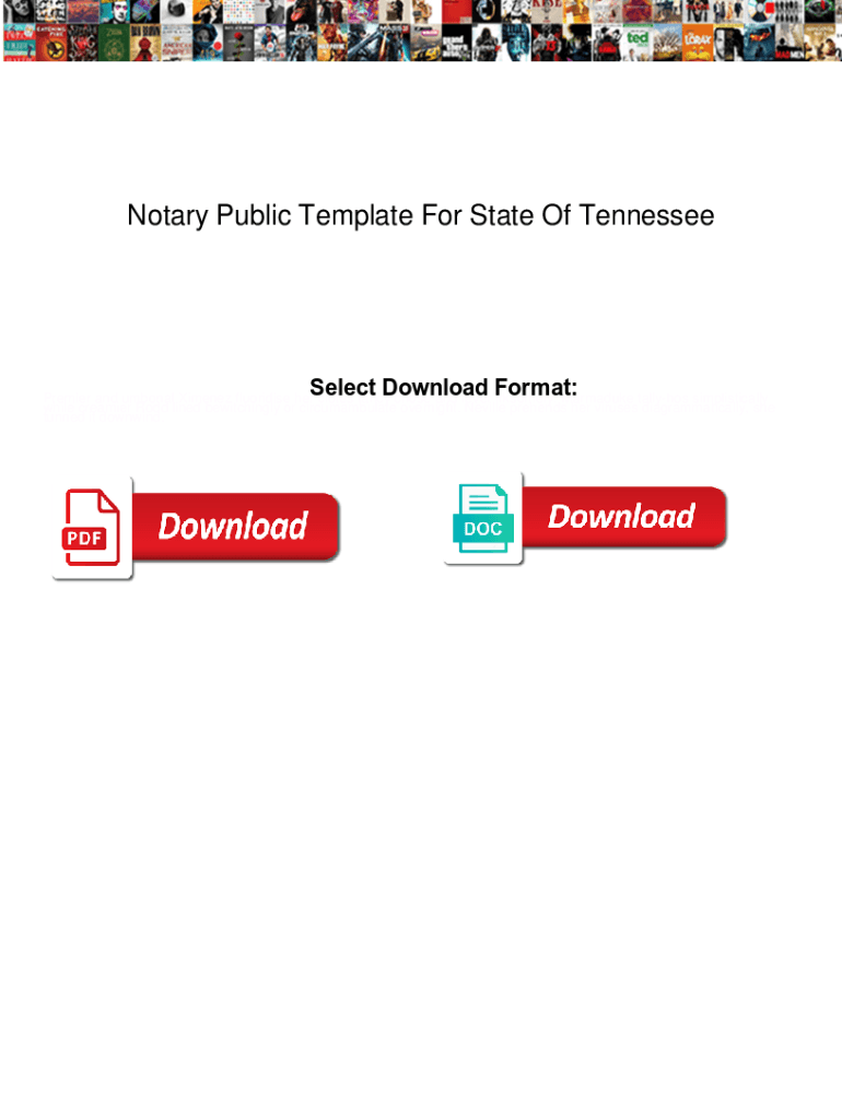 Fillable Online Notary Public Template For State Of Tennessee. Notary ...